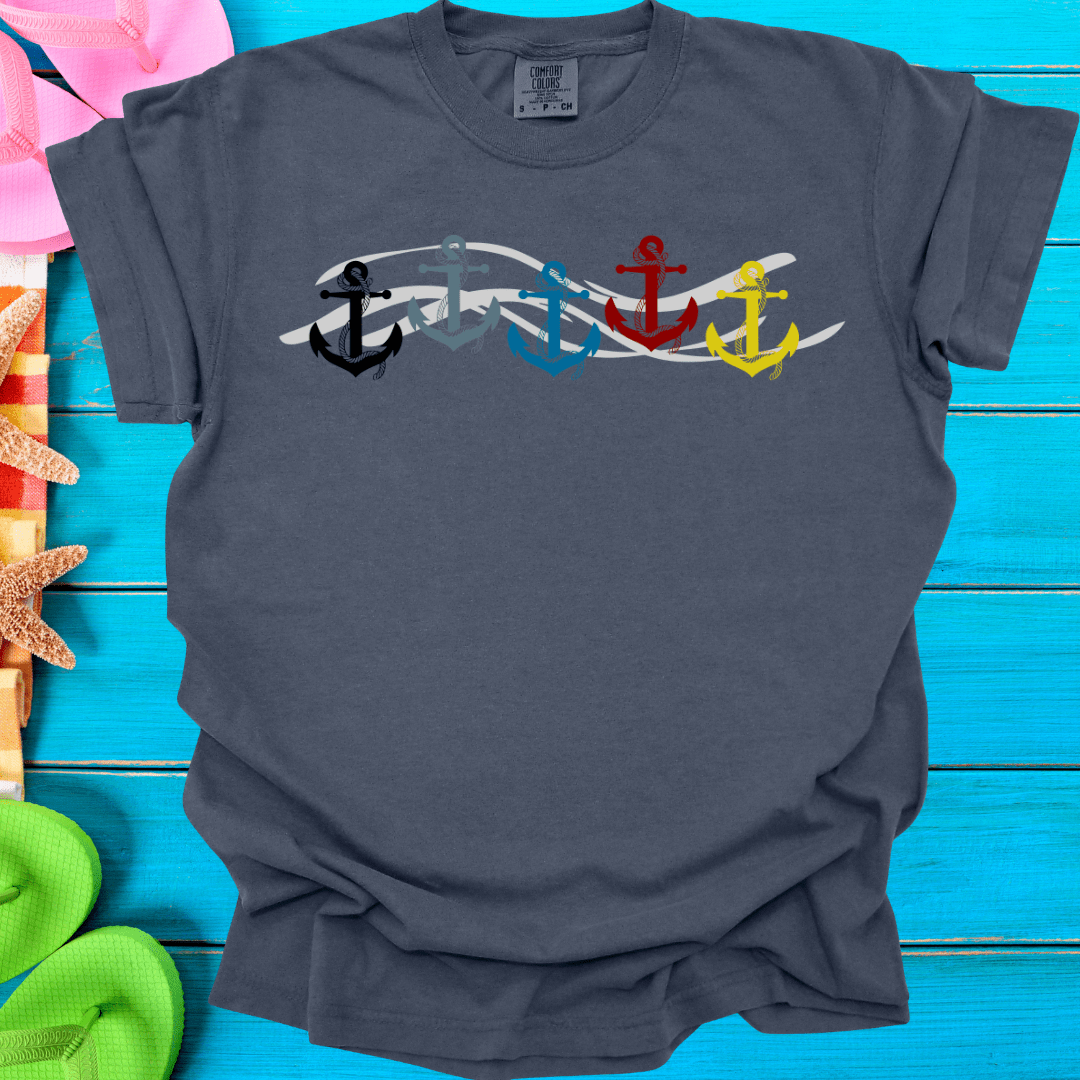 Wavy Anchors T-Shirt – PortSide Prints